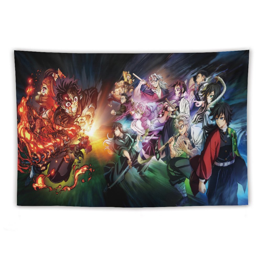 Anime Demon Slayer Kimetsu No Yaiba Tapestry, Wall Art Hanging Decor ...