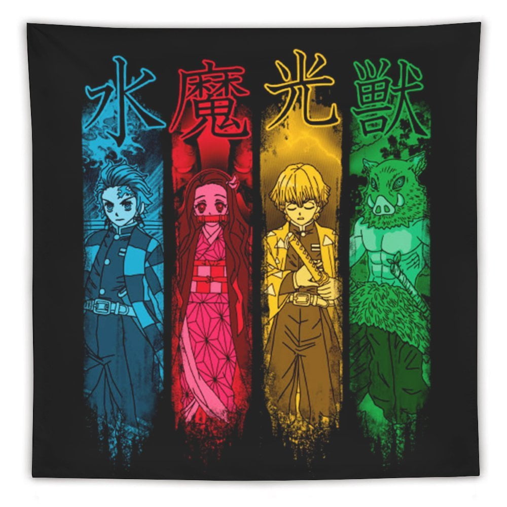 Anime Demon Slayer Kimetsu No Yaiba Tapestry, Wall Art Hanging Decor ...