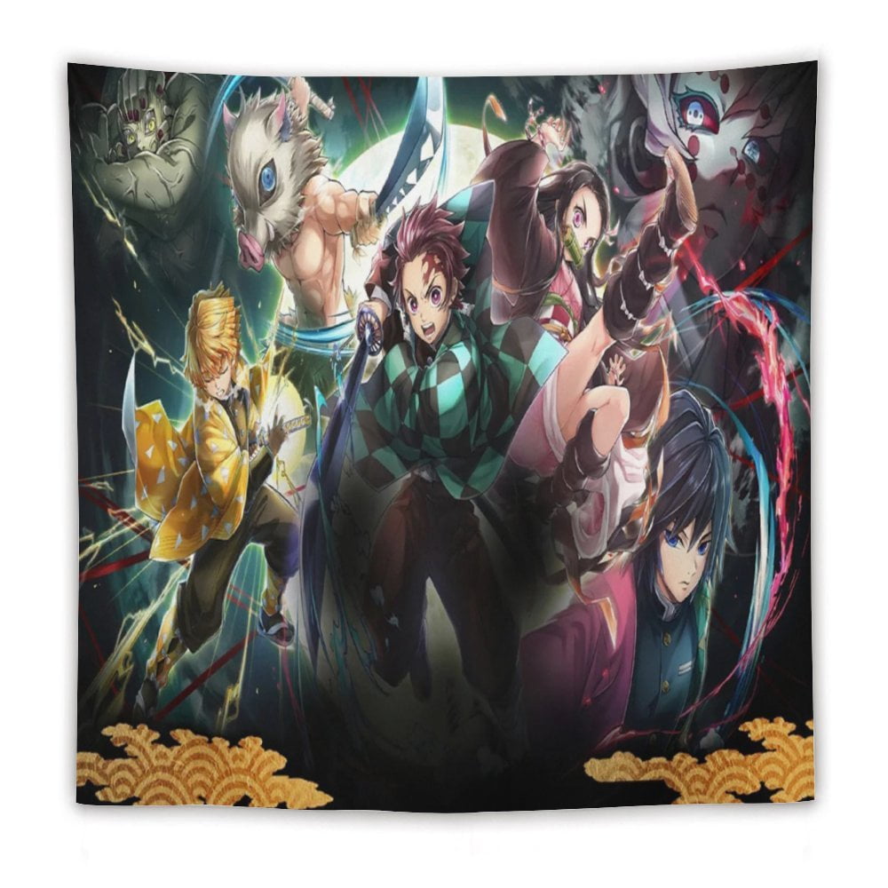 Anime Demon Slayer Kimetsu No Yaiba Tapestry, Wall Art Hanging Decor ...