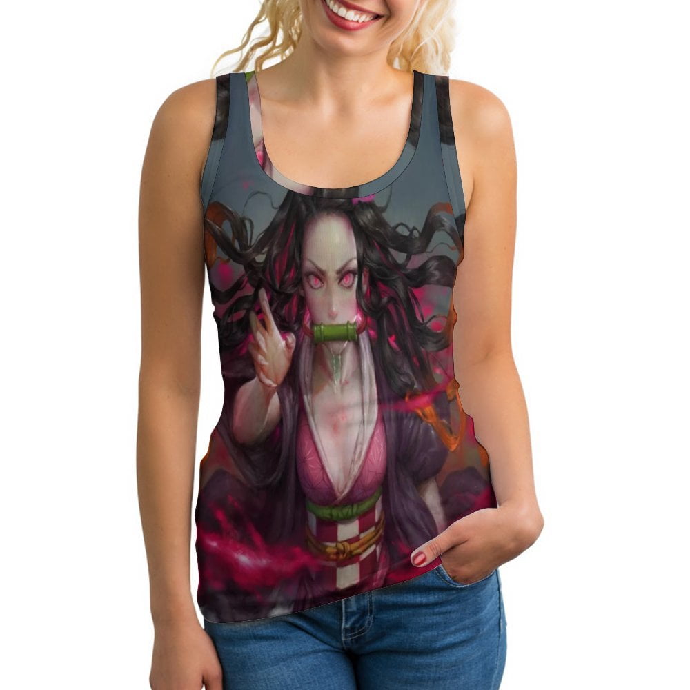 Anime Demon Slayer Kimetsu No Yaiba Womens Fashionable Vests Sports