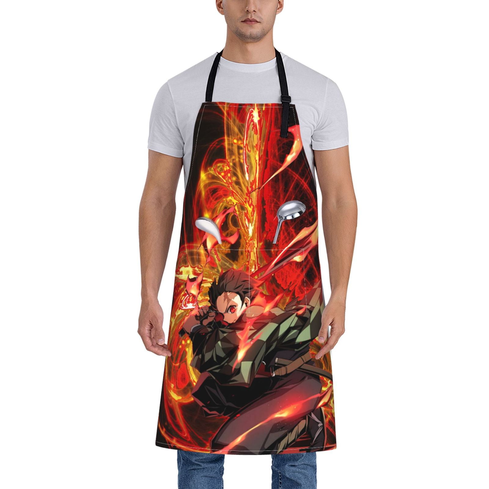 Anime Demon Slayer Kimetsu No Yaiba Bib Apron Waterdrop Resistant ...