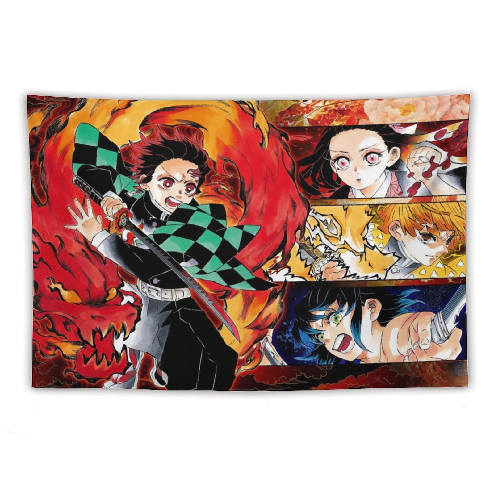 Anime Demon Slayer Kimetsu No Yaiba Tapestry Background Poster for ...
