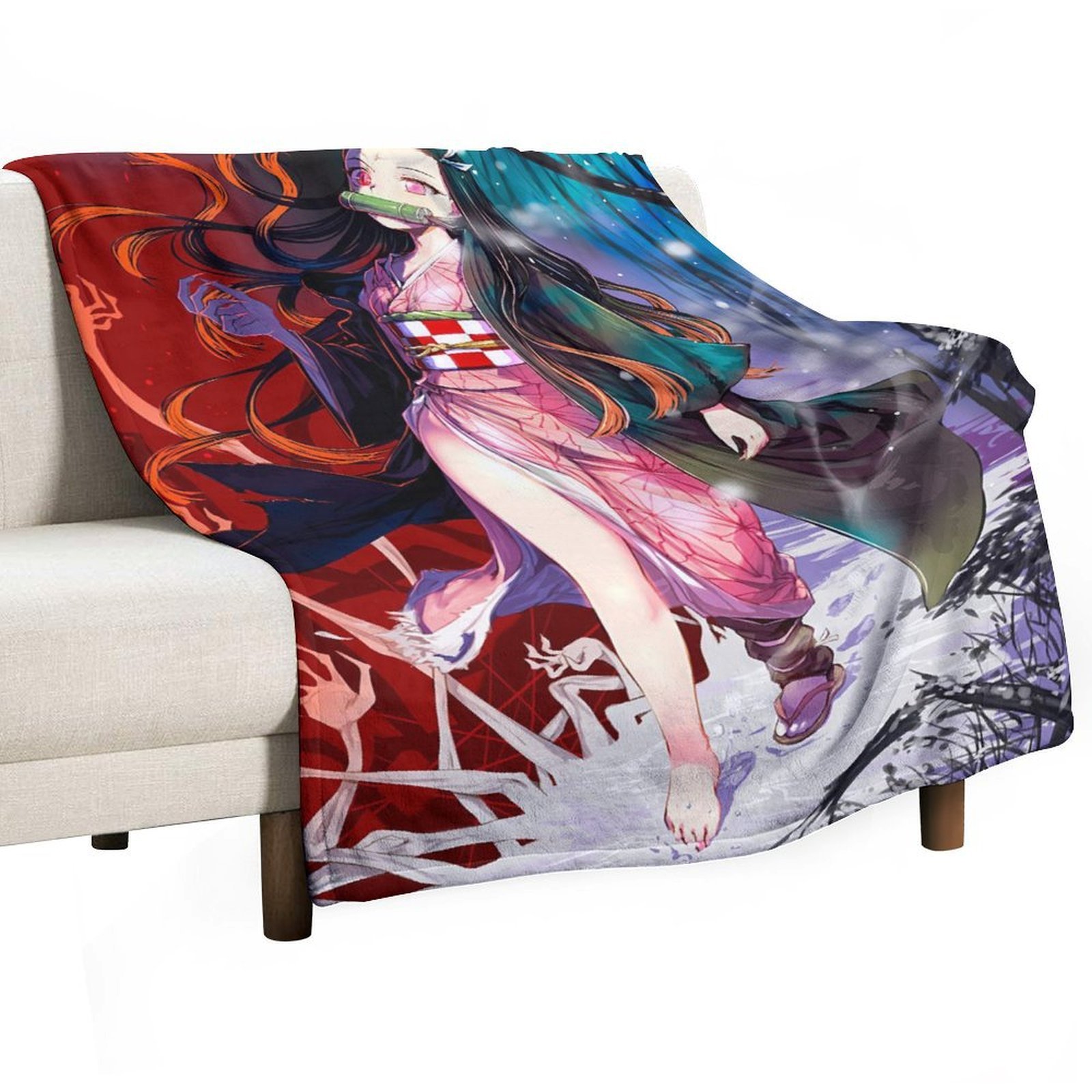 Anime Demon Slayer Nezuko Luxury Flannel Blanket - Super Soft Anti ...