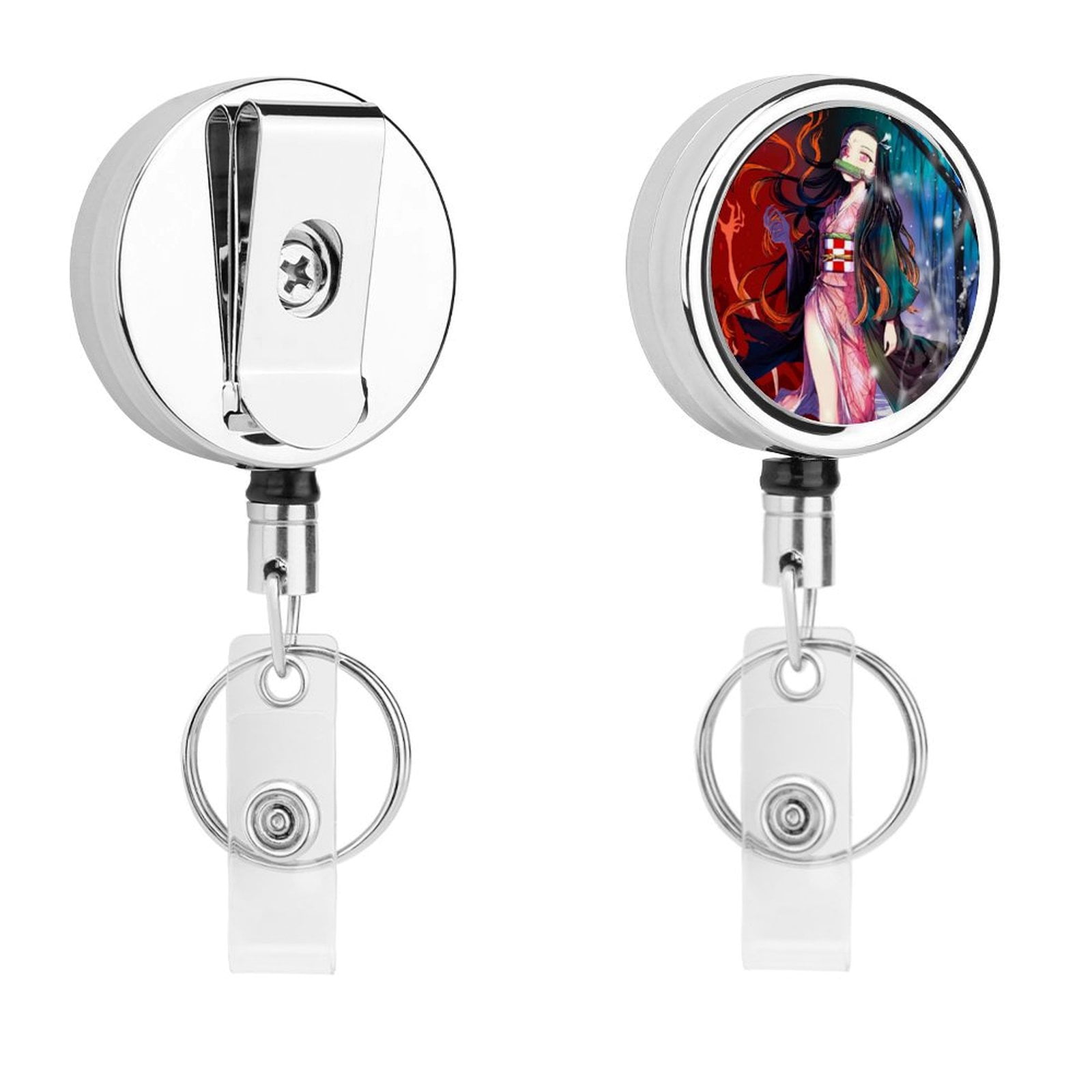 Anime Demon Slayer Nezuko Retractable Badge Holder Reel Clip Heavy Duty ...