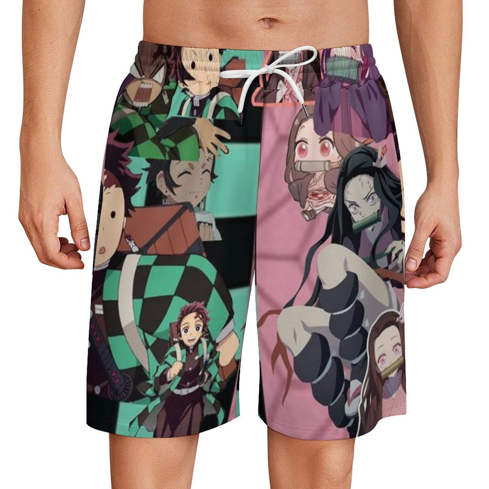 Anime Demon Slayer Nezuko Tanjiro Adult Short Sweatpants Daily Cozy ...