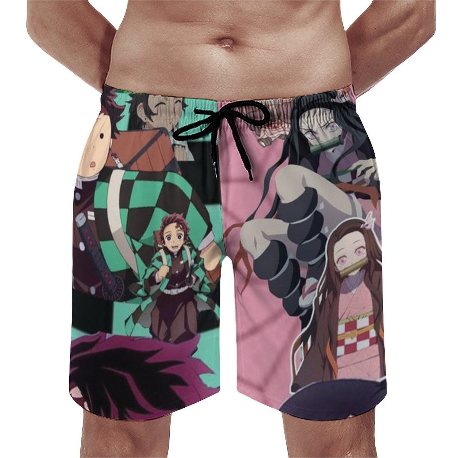 Anime Demon Slayer Nezuko Tanjiro Men's Swim Trunks Quick Dry Beach ...
