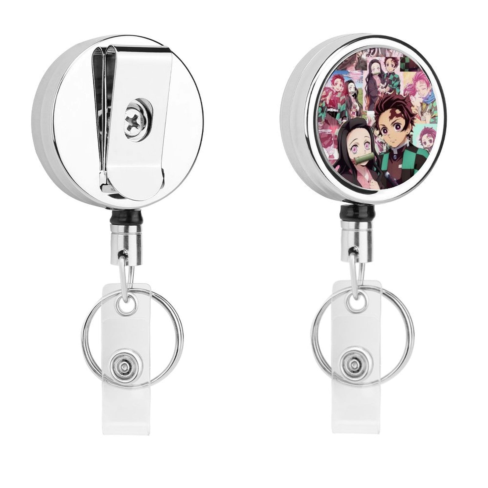 Anime Demon Slayer Retractable Badge Holder Reel Clip Heavy Duty Metal ...