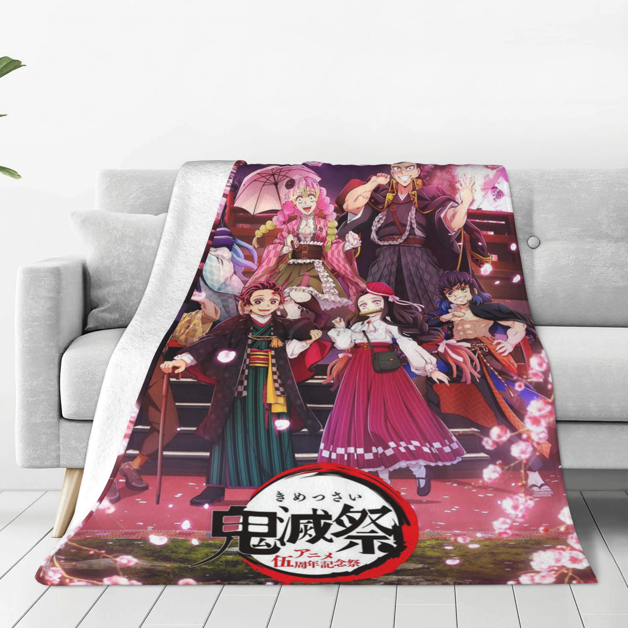 Anime Demon Slayer Soft Lightweight Bed Blankets Plush Fuzzy Cozy ...