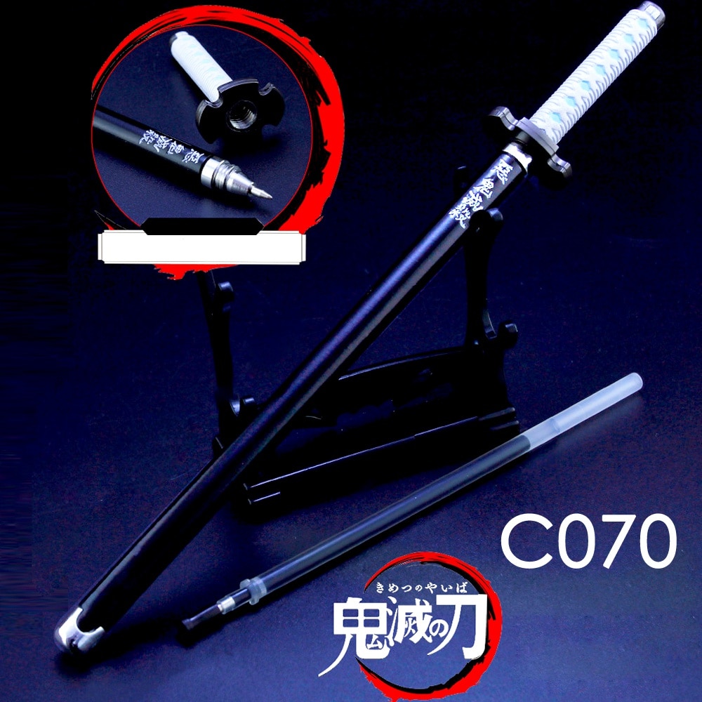 Anime Demon Slayer Sword Gel Pen 0.5mm Black Ink Refill Writing Pen ...