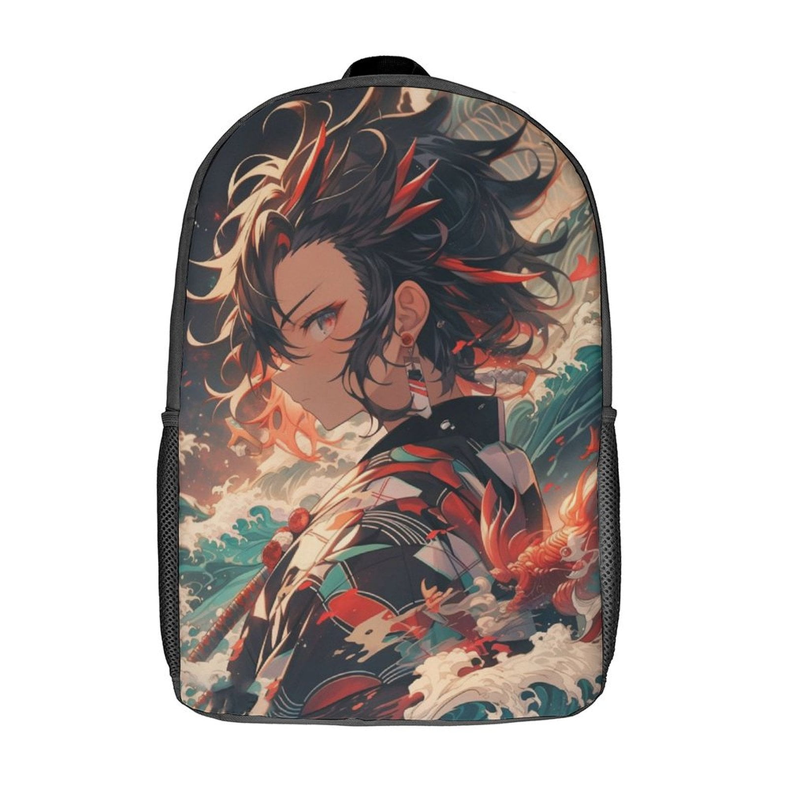 Anime Demon Slayer Tanjiro Backpacks Basic Shoulder Daypack Bookbag ...