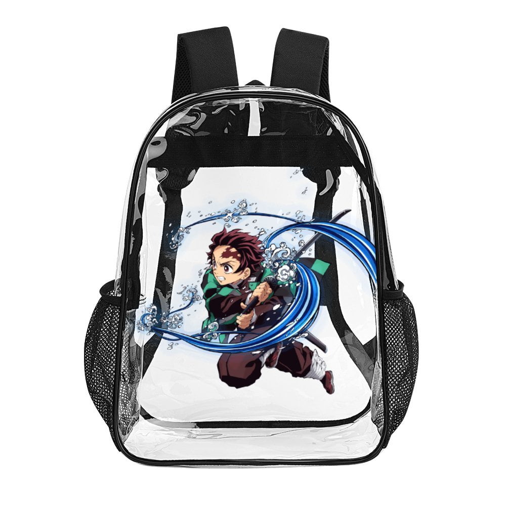 Anime Demon Slayer Tanjiro Clear Backpack Large Capacity Laptop Daypack ...