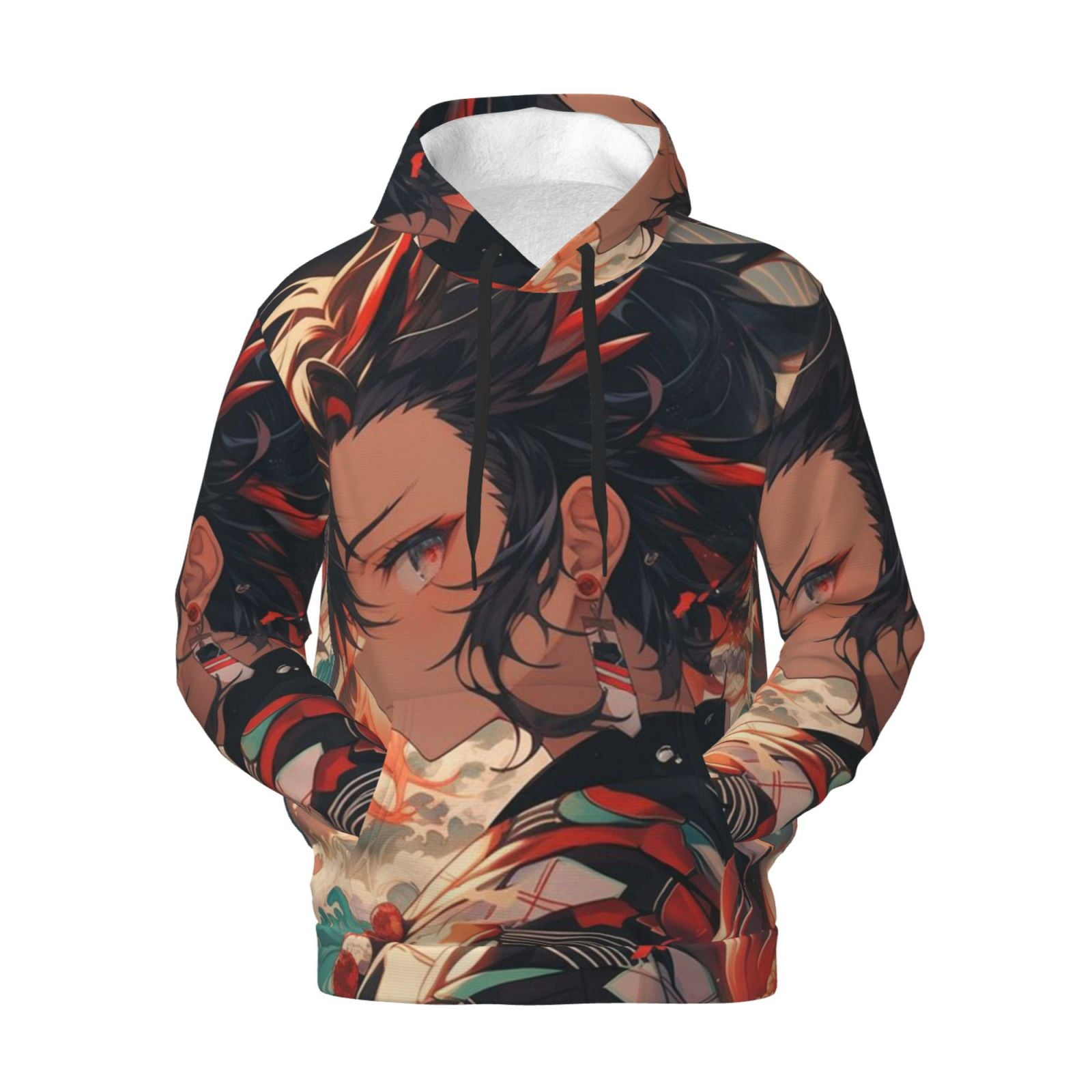 Anime Demon Slayer Tanjiro Men's Hoodies Sweatshirt Soft Plush Fleece ...