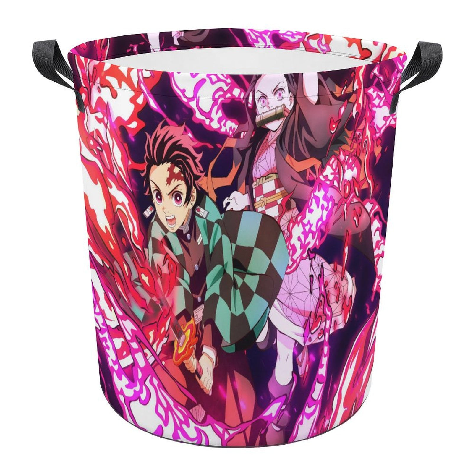 Anime Demon Slayer Tanjiro Nezuko Laundry Hamper Circular Foldable ...