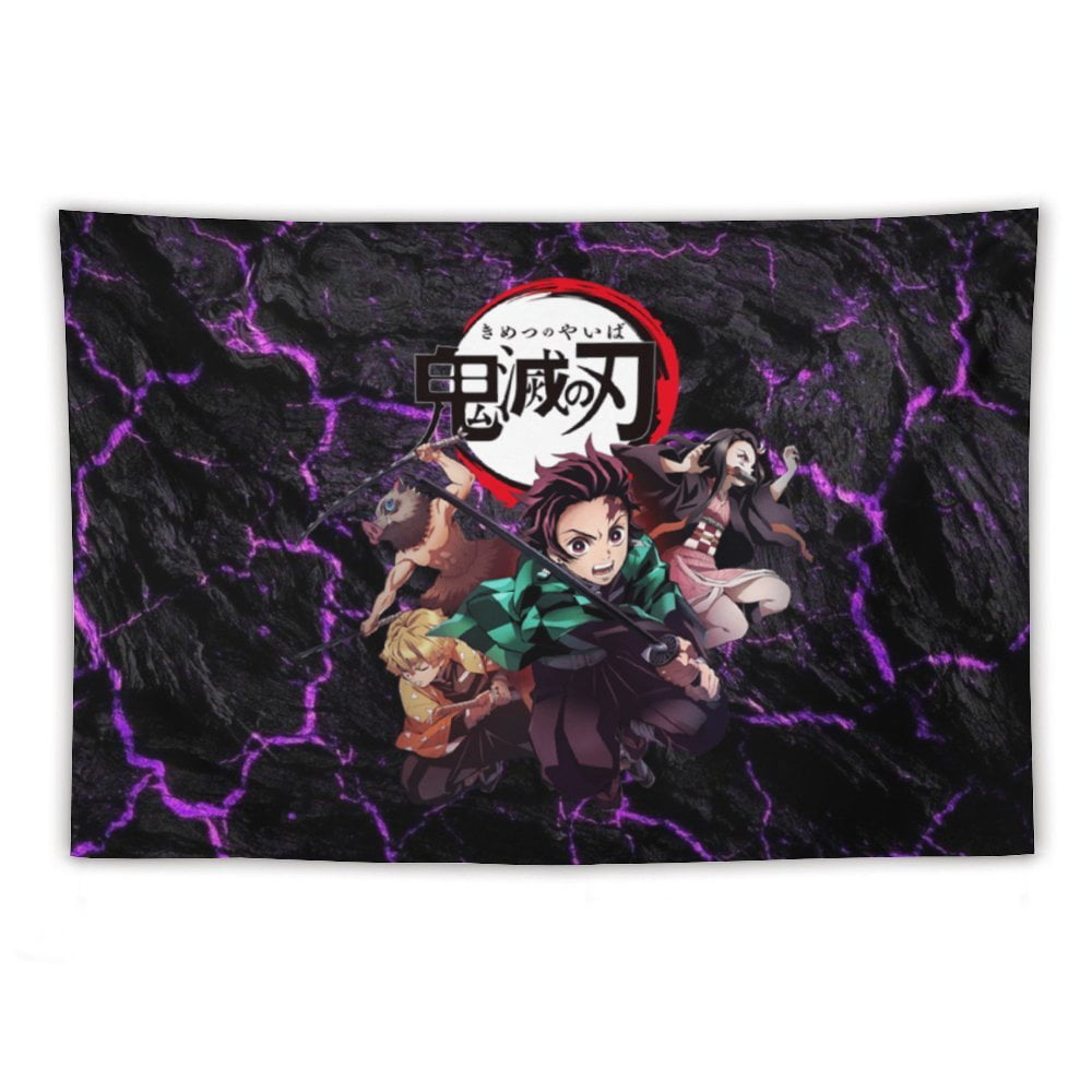 Anime Demon Slayer Tapestry 60x40 Inch Funny Flag Wall Hanging Window ...