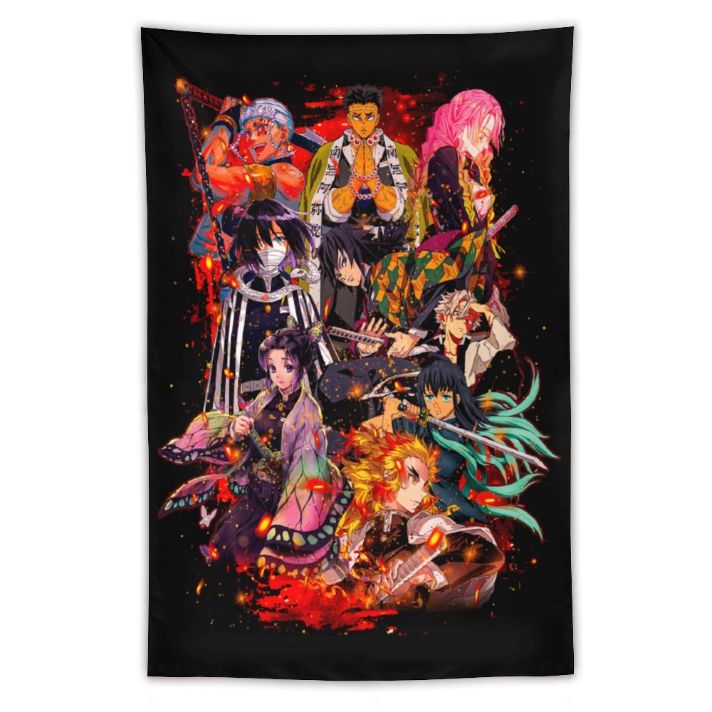 Anime Demon Slayer Tapestry 60x40 Inch Funny Flag Wall Hanging Window ...