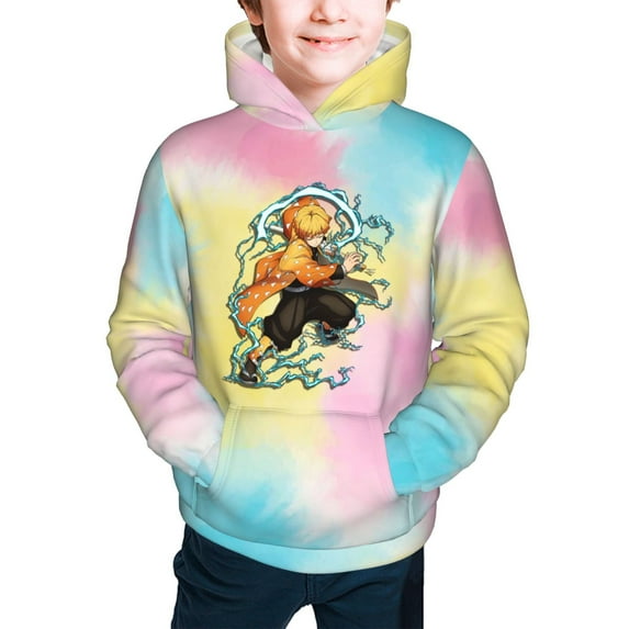 Anime Demon Slayer Unisex Children Hooded Sweater, Colorful Hat Rope ...