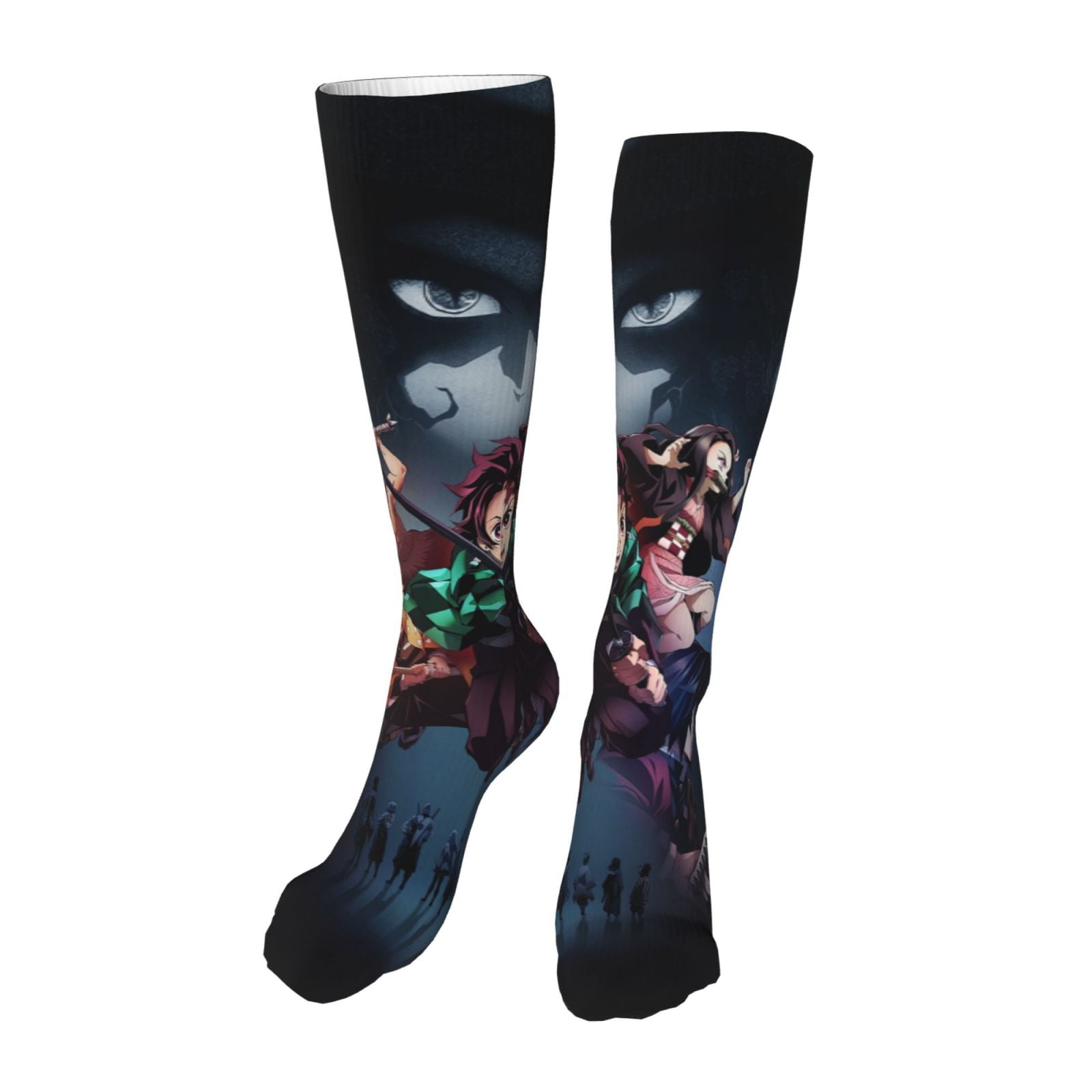 Anime Demon Slayer Unisex Long Knee Thigh Compression Crew Socks Men ...