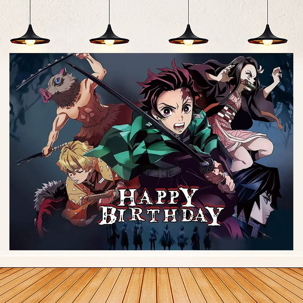 Anime Demon Slayers Theme Birthday Party Decoration Cartoon Characters ...