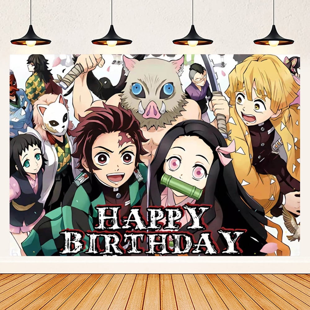 Anime Demon Slayers Theme Birthday Party Decoration Cartoon Characters ...
