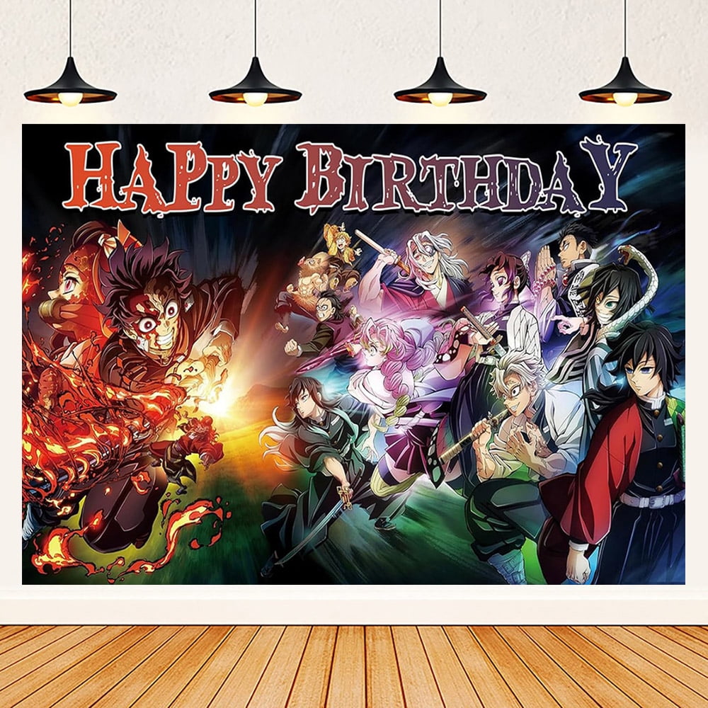 Anime Demon Slayers Theme Birthday Party Decoration Cartoon Characters ...