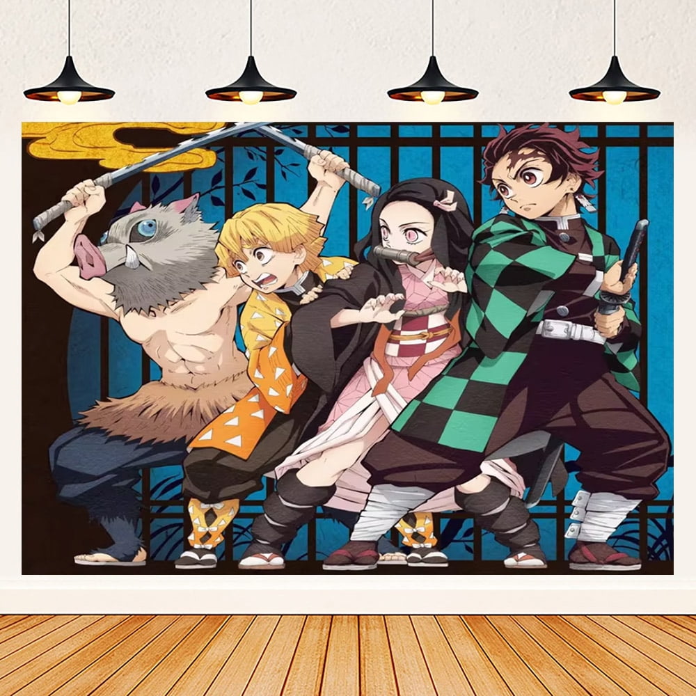 Anime Demon Slayers Theme Birthday Party Decoration Cartoon Characters ...