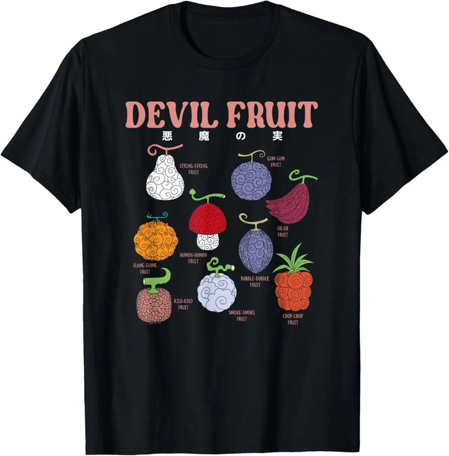 Anime Devil Fruit Varieties Illustration Graphic Retro Vintage Style ...