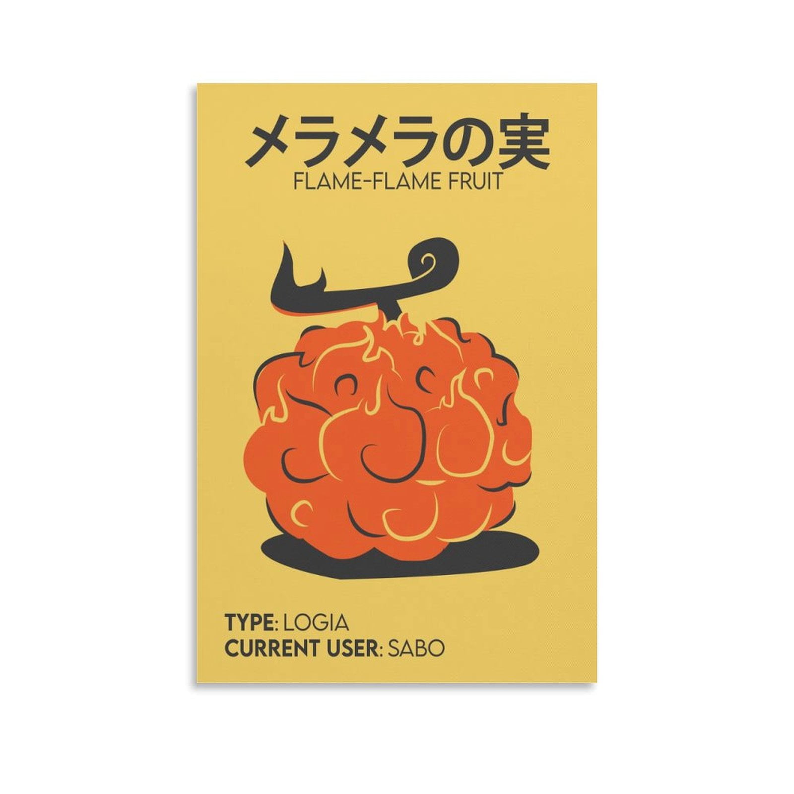 Anime Devil Fruits Anime Poster Flame Flame Fruit Canvas Wall Art ...