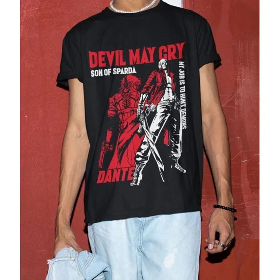 Anime Devil May Cry Dante T-shirt Manga Shirts Men Women Unisex #2 ...