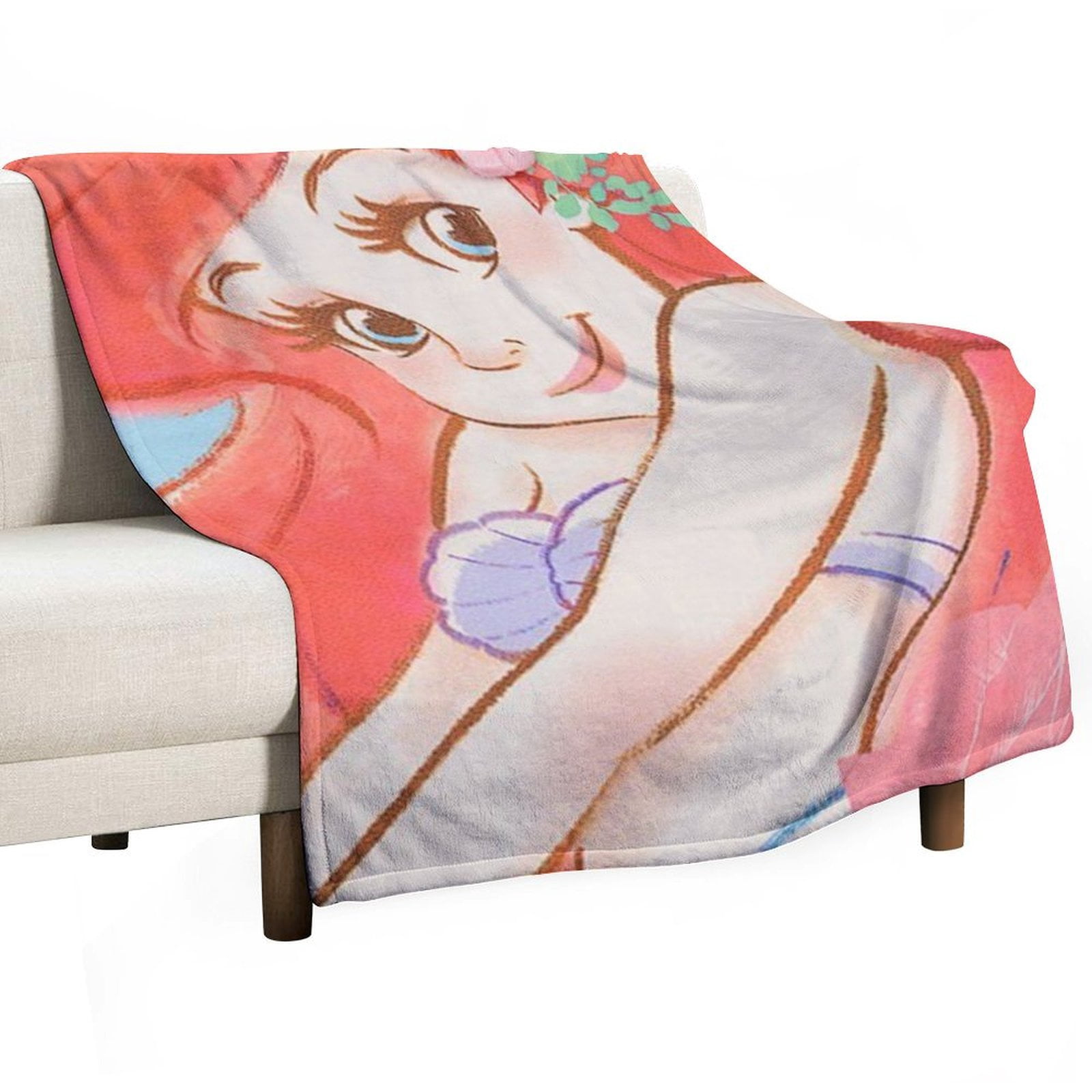 Anime Disney Princess The Little Mermaid Ariel Anti-Pill Soft Cartoon ...