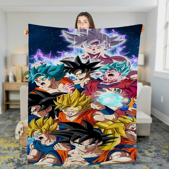 Anime Dragon Ball Flannel Blanket Sofa Cartoon Bed Blanket Lightweight ...