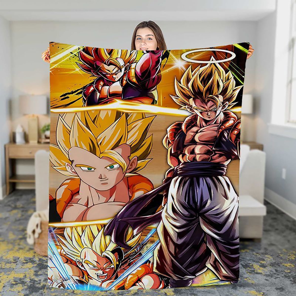 Anime Dragon Ball Flannel Blanket Sofa Cartoon Bed Blanket Lightweight ...