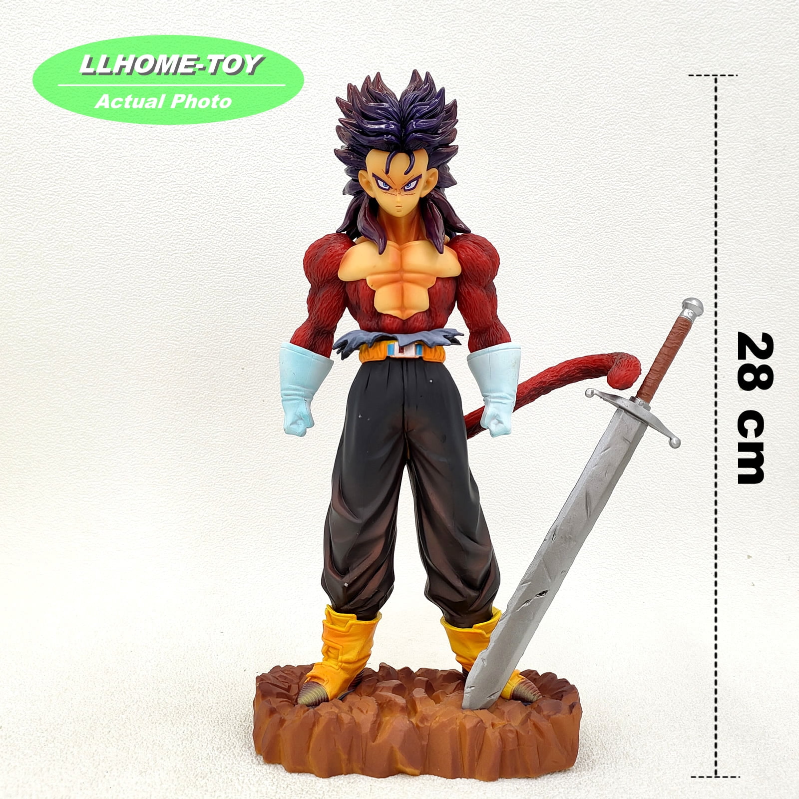 Anime Dragon Ball GT Super Saiyan 4 Trunks With Sword PVC Figure Statue ...