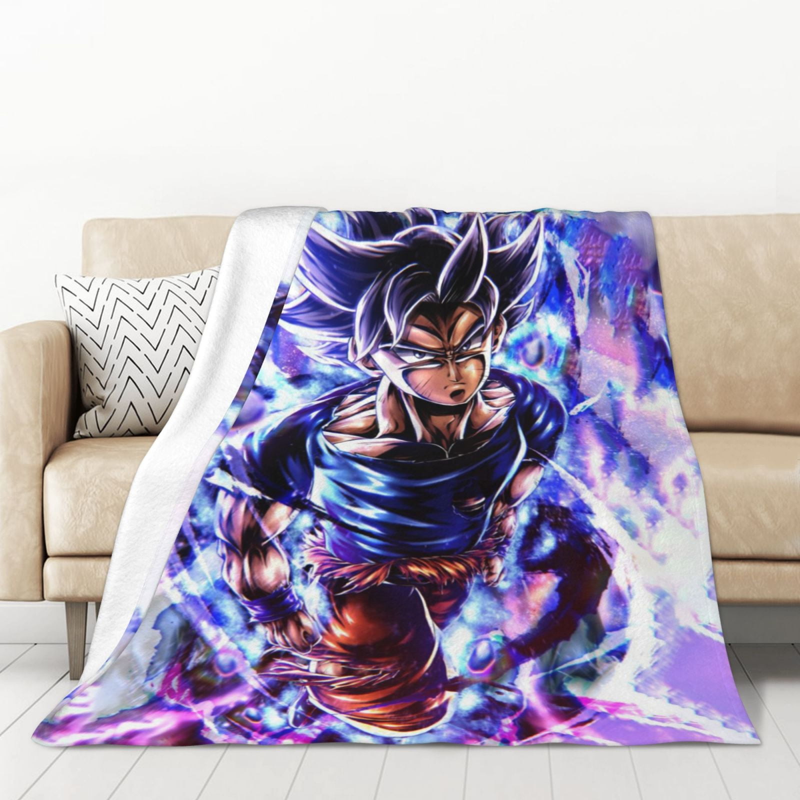 Anime Dragon Ball Z Blanket Goku Flannel Single-sided Printed Fun Warm ...