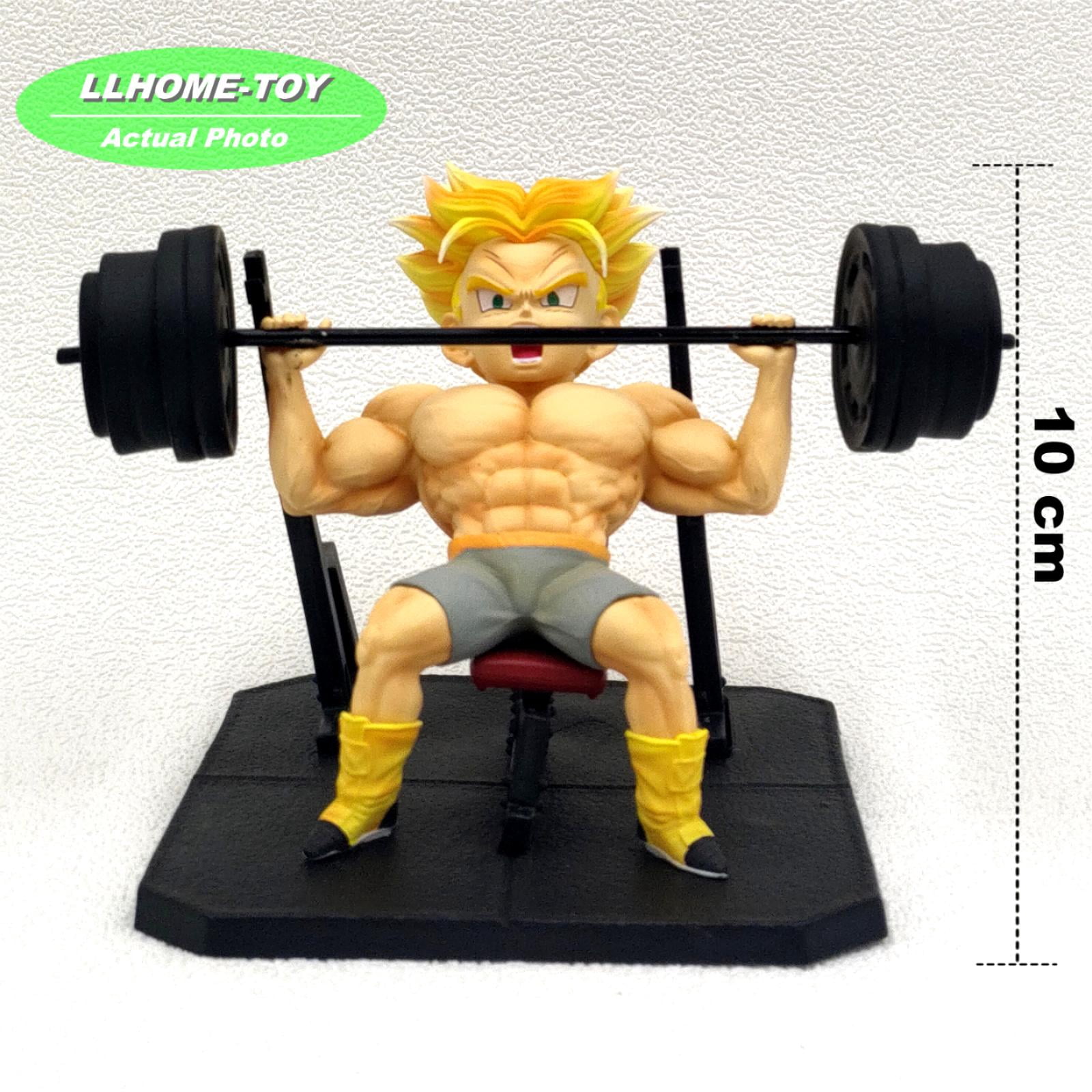 Anime Dragon Ball Z Super Saiyan Trunks Body Building With Barbell ...