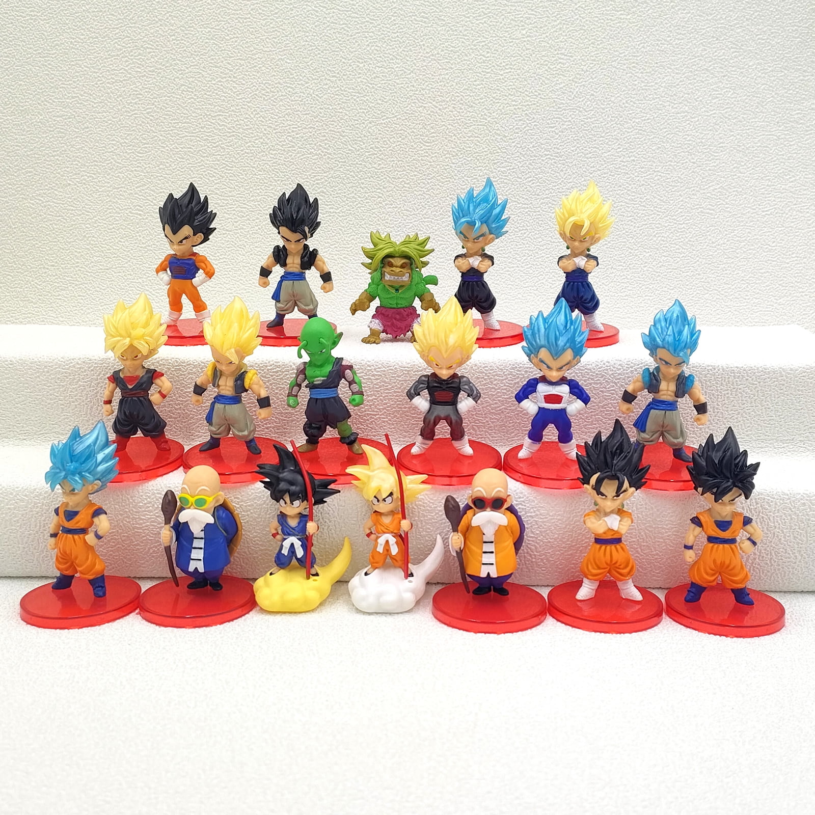 Anime Dragon Ball Z Super Son Goku Vegeta 18pcs cute Figure Cake topper ...