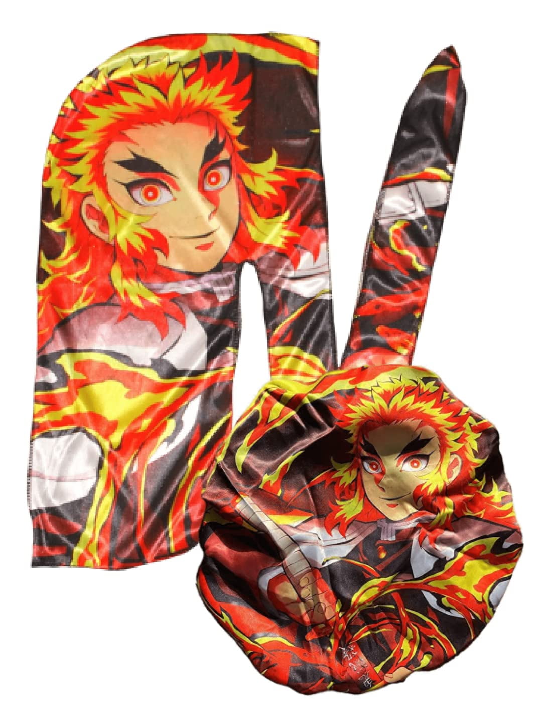 Anime Durag and Silk Bonnet 2pcs Set for Men Women, Silky Design Satin ...