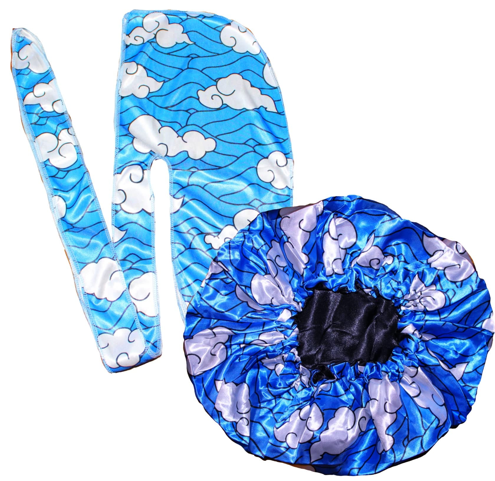 Anime Durag and Silk Bonnet 2pcs Set for Men Women, Silky Design Satin ...