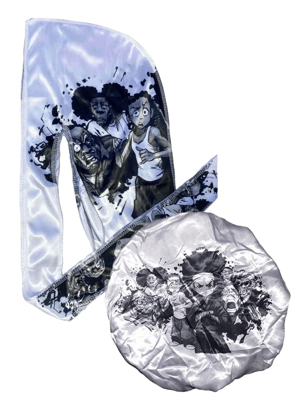 Anime Durag and Silk Bonnet 2pcs Set for Men Women, Silky Design Satin ...