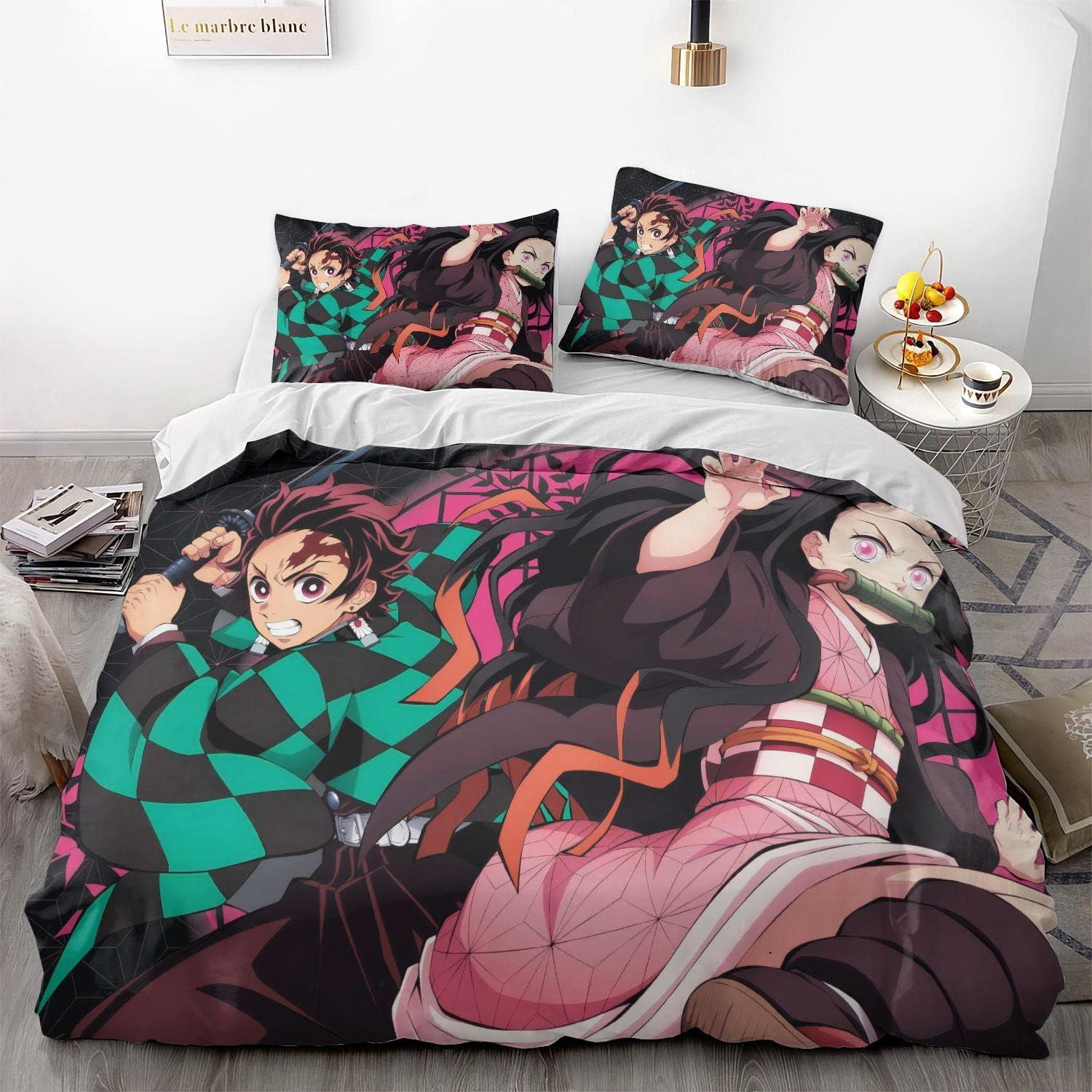 Anime Duvet Cover 3 Piece Bedding Set,Teen Anime Comforter Cover Set ...