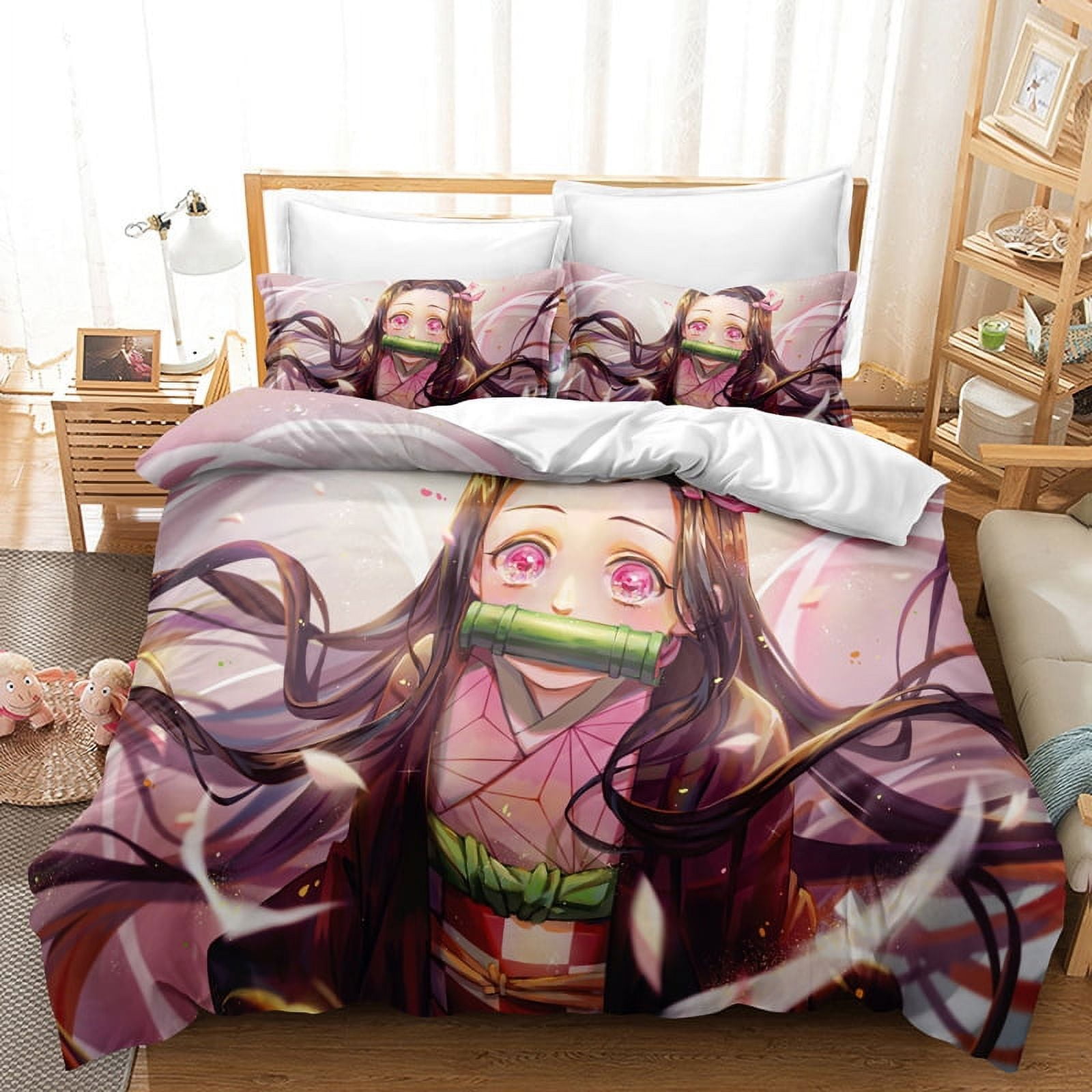 Anime Duvet Cover Tanjirou/Nezuko/Zenitsu Bedding Sets Demon Slayer ...