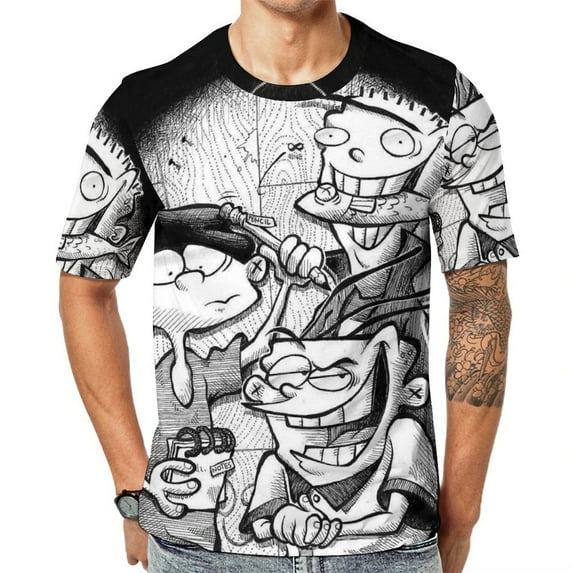 Anime Ed, Edd N Eddy Men T-shirt Short Sleeve Round Neck Shirts Graphic ...