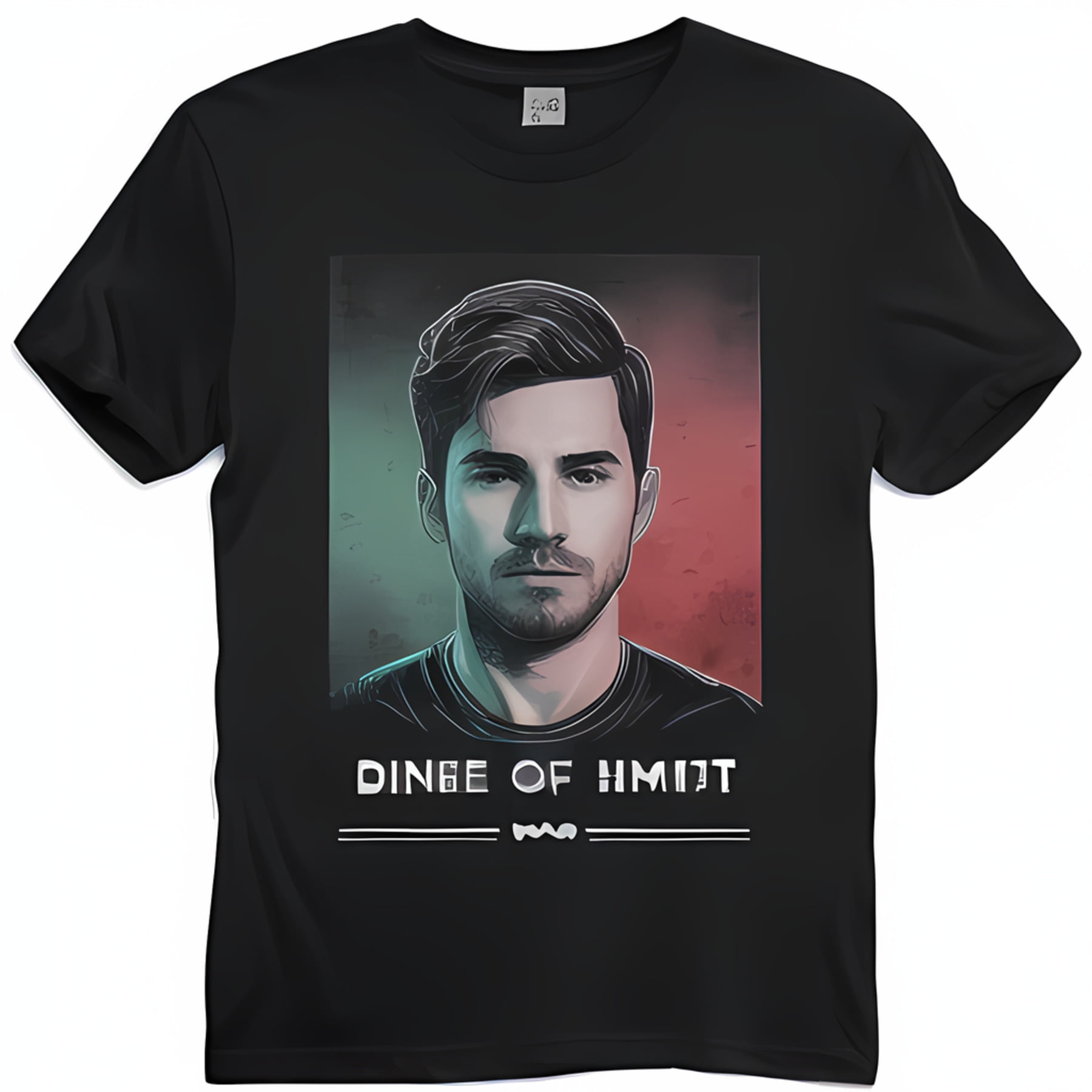 Anime Engraved Portrait of Real Life Streamer Z on Black T-Shirt Gaming ...