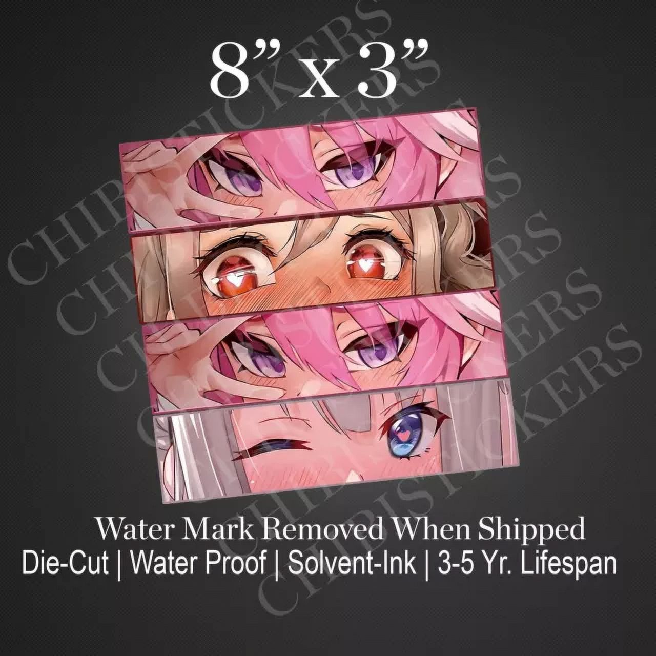 Anime Eyes Slap Bumper Stickers 4 Pack Chibi Kawaii Vinyl Sticker ...