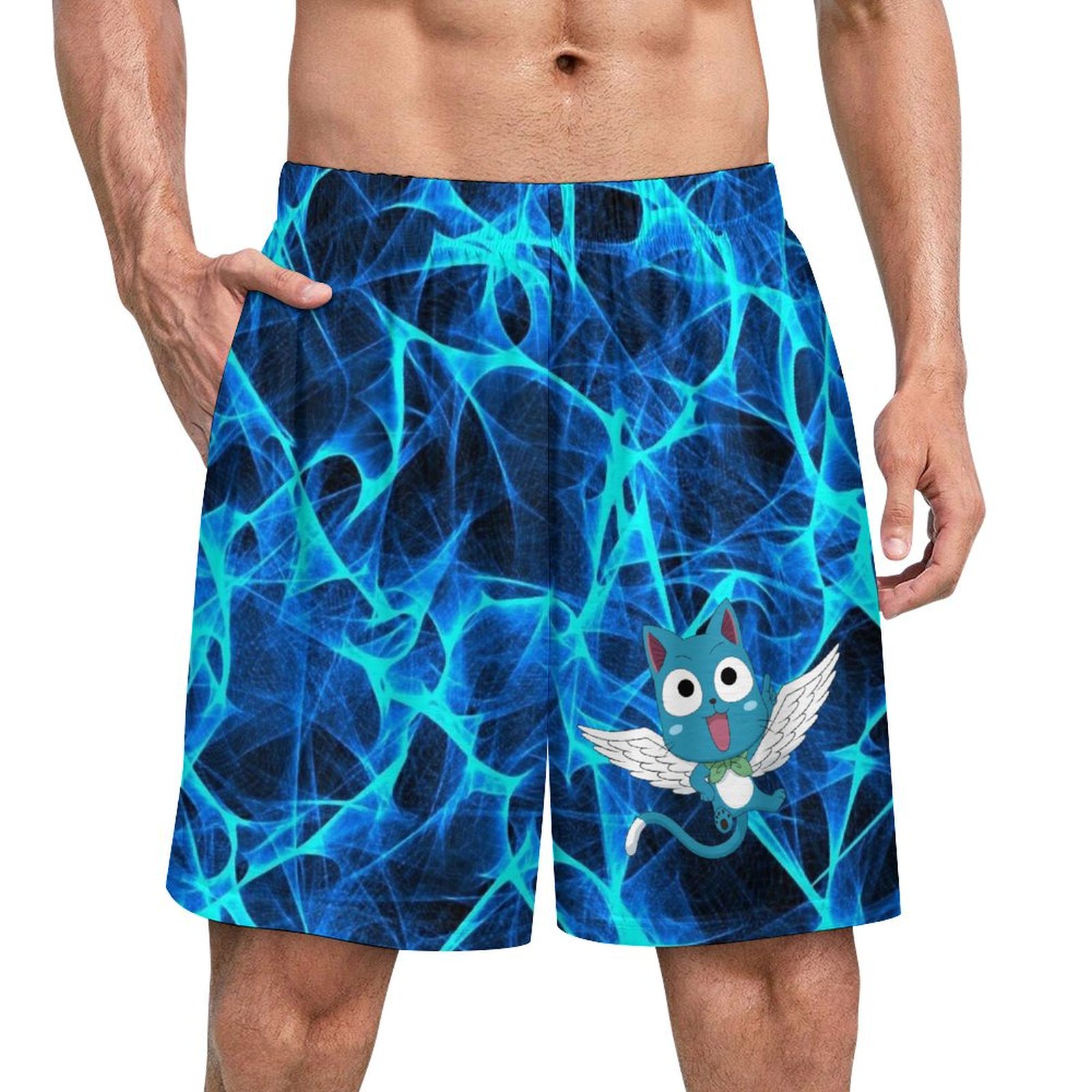 Anime FAIRY TAIL Men's Shorts 3D Printed Beach Shorts Pajama Pants with ...