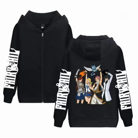 Anime FAIRY TAIL Printed Sweatshirt Unisex Zip Up Hoodie Sweatshirt ...