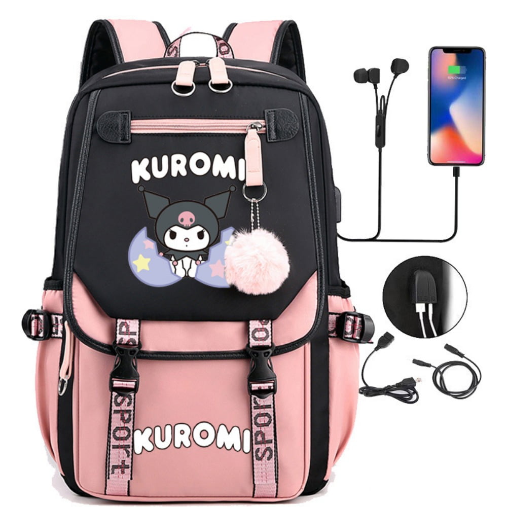 Anime Fashion Kuromi Pattern Trend Backpack Cosplay Laptop Backpack ...