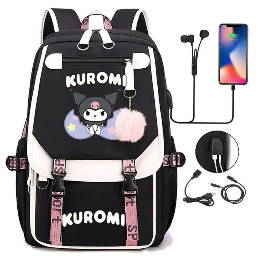 Anime Fashion Kuromi Pattern Trend Backpack Cosplay Laptop Backpack ...