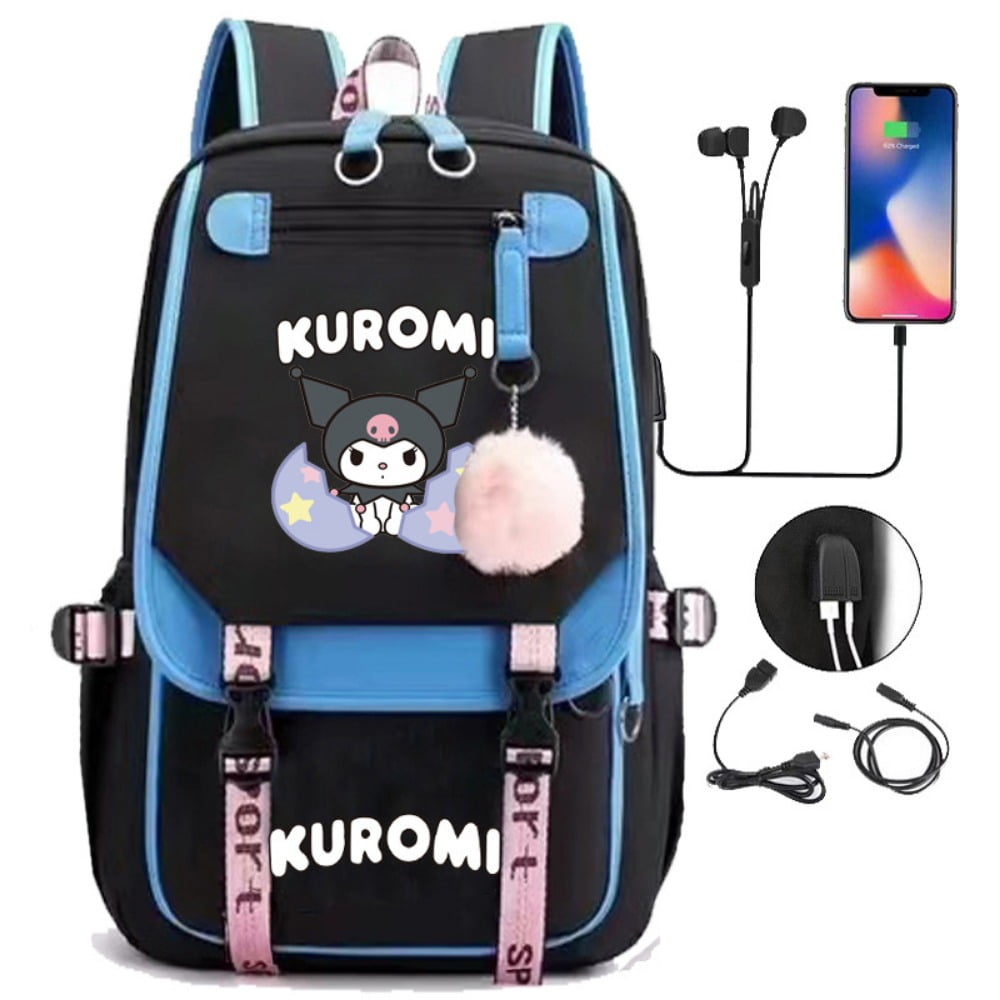Anime Fashion Kuromi Pattern Trend Backpack Cosplay Laptop Backpack ...