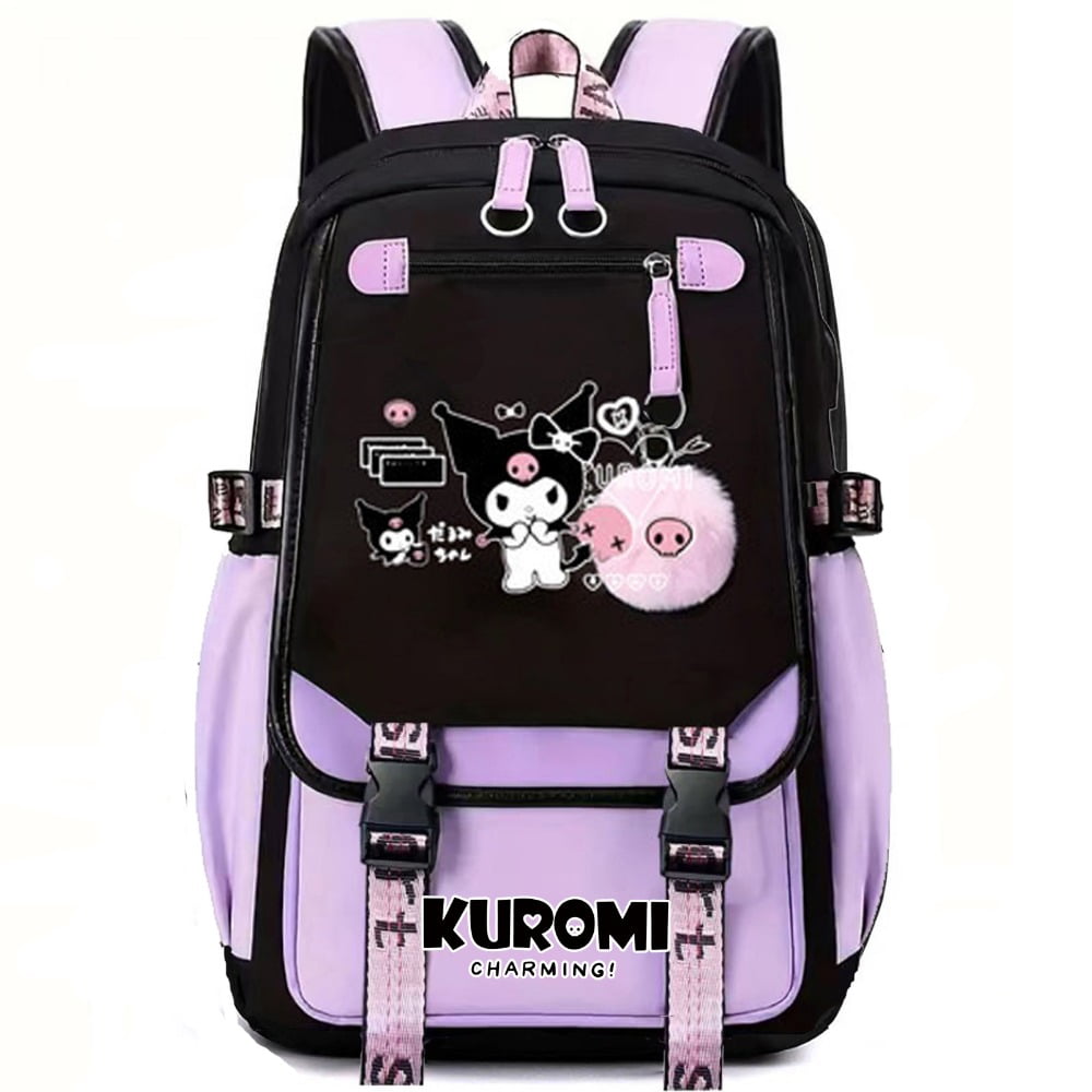 Anime Fashion Kuromi Pattern Trend Backpack Cosplay Laptop Backpack ...