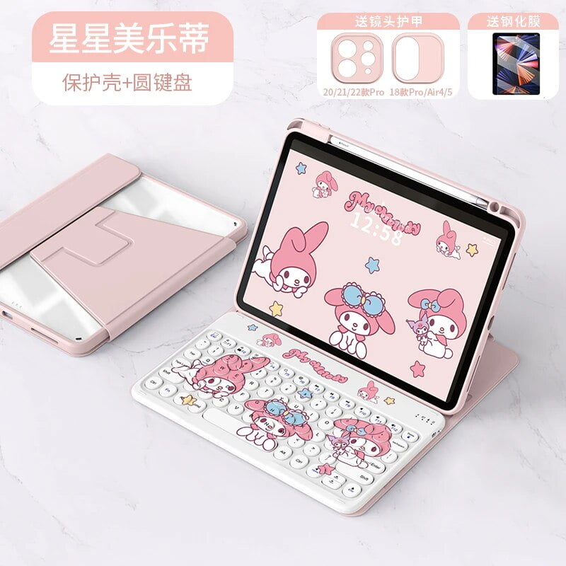 Anime Figure My Melody Kuromi Ipad 2022 Pro360 Degree Rotation Case ...